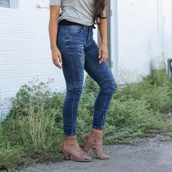 Lucky & Blessed | Jeans | Lb Mid Wash Destroyed Denim With Rips Patches ...